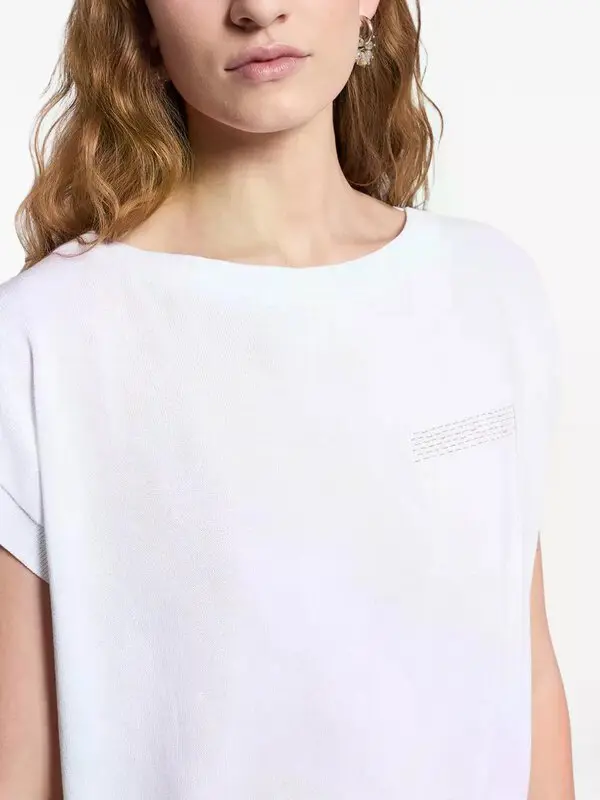 Peserico Pocket Knitted T-shirt - White