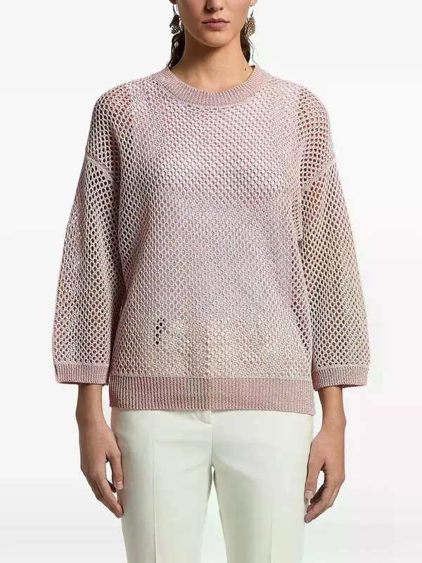 Peserico Sequinned Open-knit Crew-neck Sweater