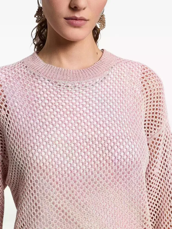 Peserico Sequinned Open-knit Crew-neck Sweater