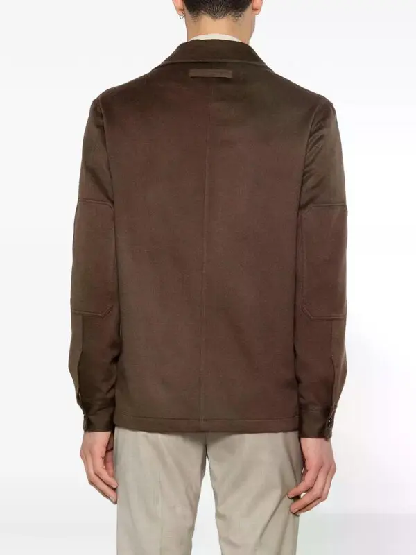 Zegna Button Flap Pocket Shirt - Brown