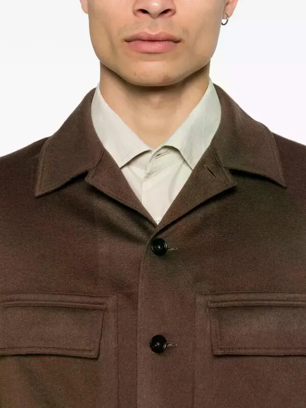 Zegna Button Flap Pocket Shirt - Brown