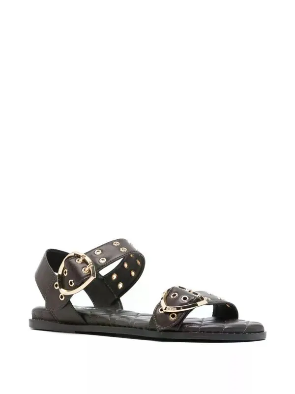 BLAUER. Heart Buckle Leather Sandals