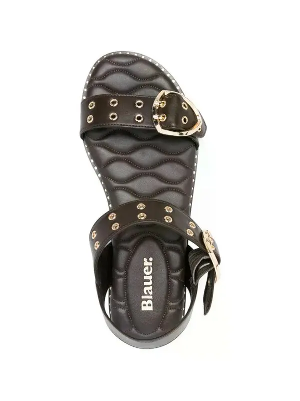 BLAUER. Heart Buckle Leather Sandals