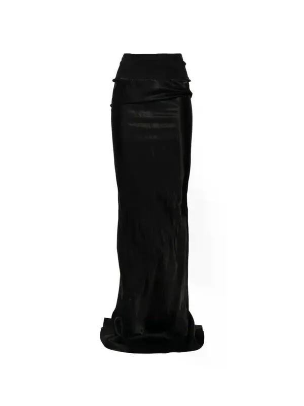 Rick Owens Ruched Maxi Skirt - Black
