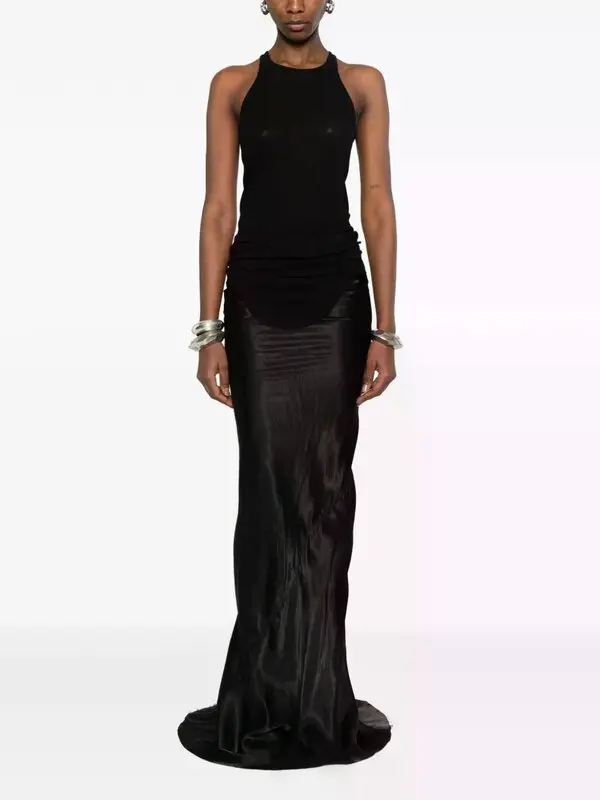 Rick Owens Ruched Maxi Skirt - Black