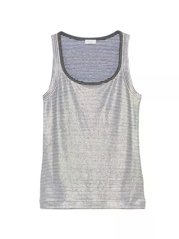 Brunello Cucinelli Striped Sleeveless Top