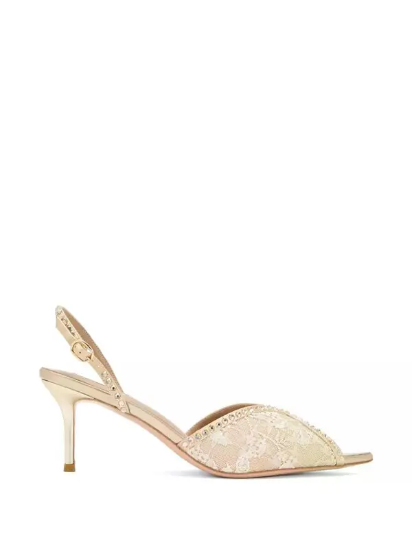 NICOLI Nymeria Lace Embellished Pumps - Neutrals