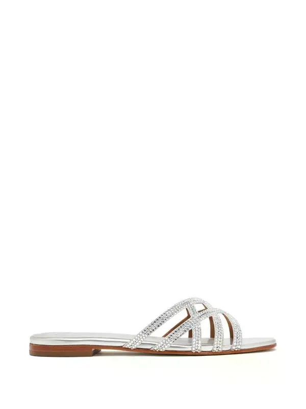 NICOLI Zuri Crystal Embellished Sandals - Silver