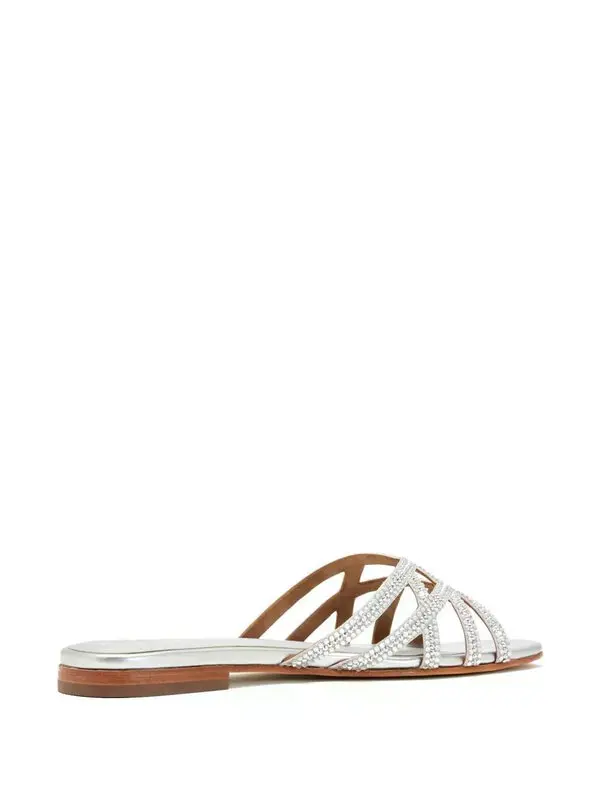 NICOLI Zuri Crystal Embellished Sandals - Silver
