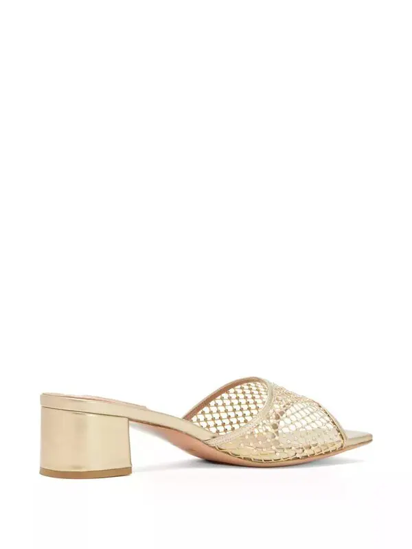 NICOLI Net Mules With Block Heel