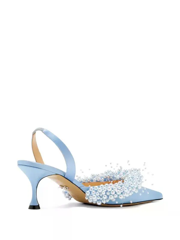 Mach & Mach Pearl Embellished Slingback Pumps