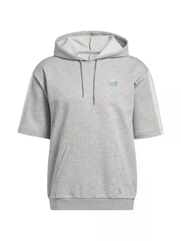 Adidas Donovan Mitchell Short-sleeve Hooded Top - Grey