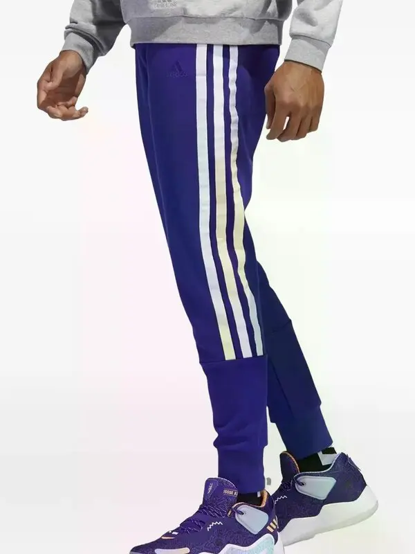 Adidas Donovan Mitchell Stripe Track Pants - Purple