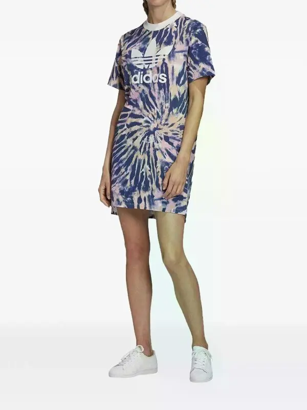 Adidas Tie-dye T-shirt Mini Dress - Blue