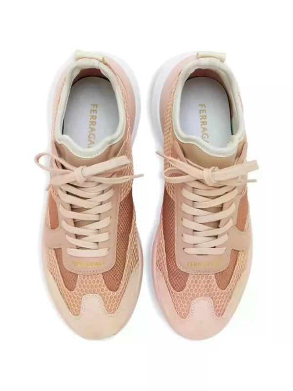 FERRAGAMO Lace-up Mesh Sneakers - Pink