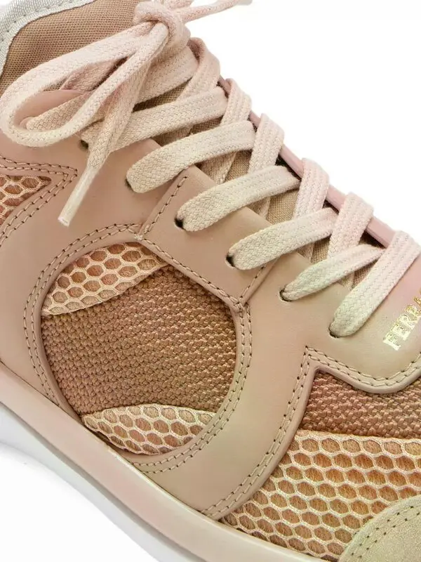 FERRAGAMO Lace-up Mesh Sneakers - Pink