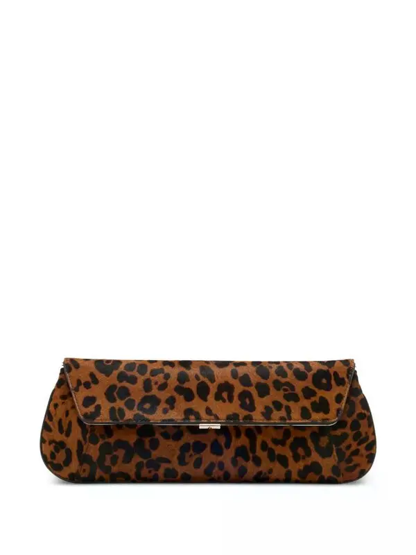 Amina Muaddi Leopard Print Clutch