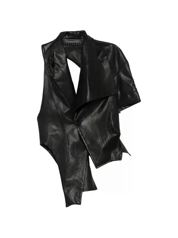 YEHUAFAN Button-detailed Draped Jacket