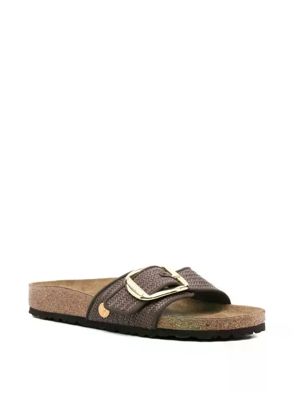 BIRKENSTOCK Madrid Big Buckle Raffia Sandals - Brown