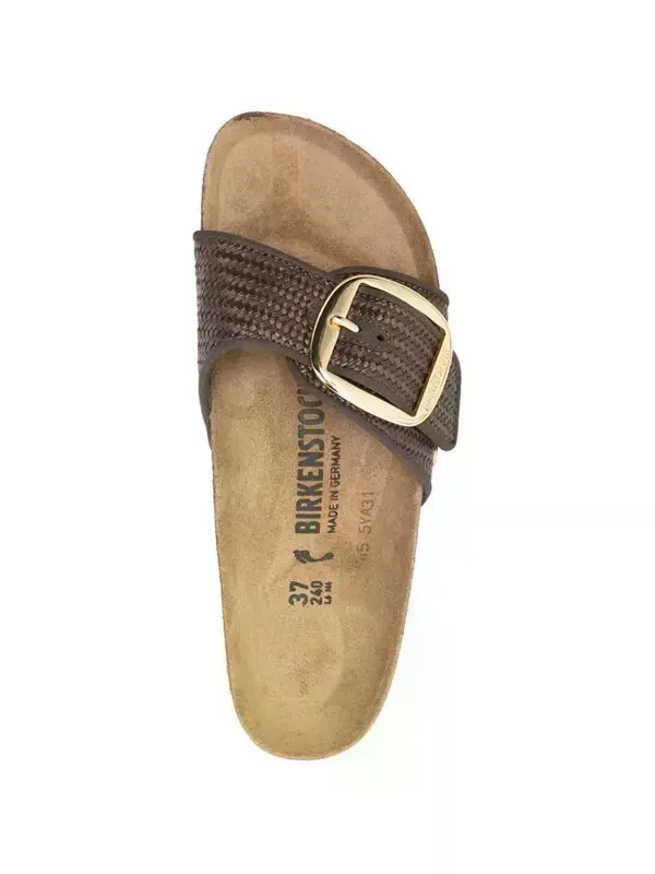 BIRKENSTOCK Madrid Big Buckle Raffia Sandals - Brown