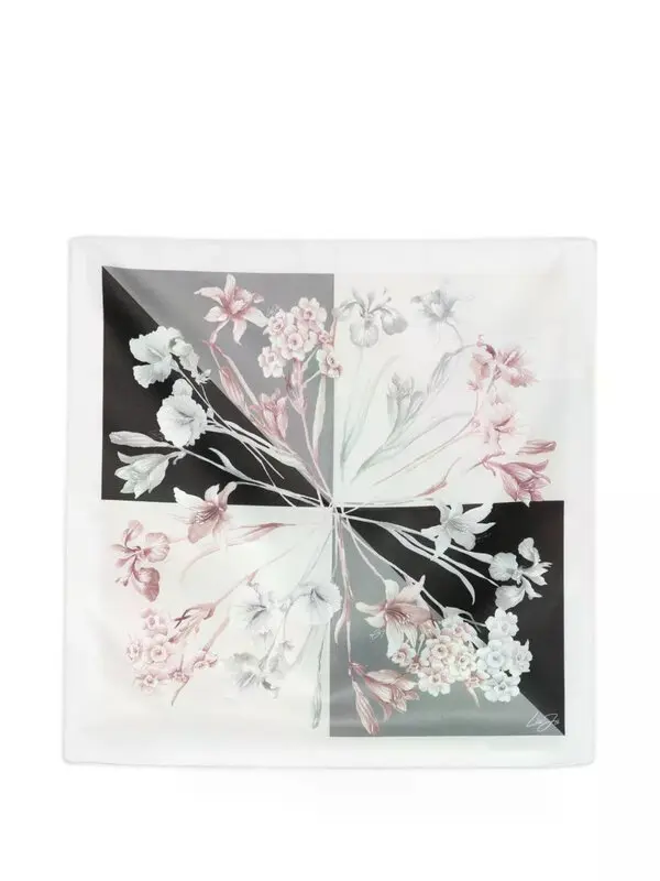 Liu Jo Floral-detail Scarf - Black