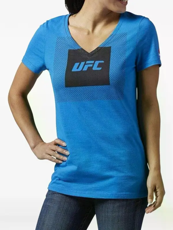 REEBOK Ufc V-neck T-shirt - Blue