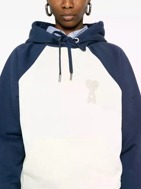 Ami Raglan-sleeves Hooded Sweatshirt