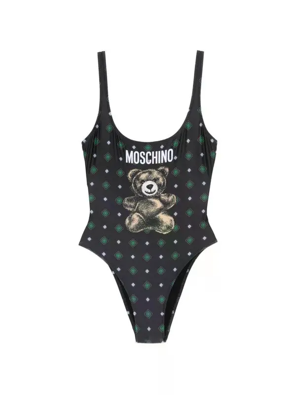 Moschino Printed One-piece Swimsuit - Black