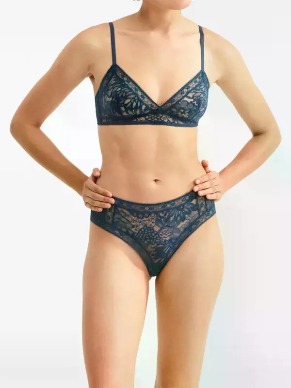 ERES Vestiges Floral Lace Triangle Bra - Blue