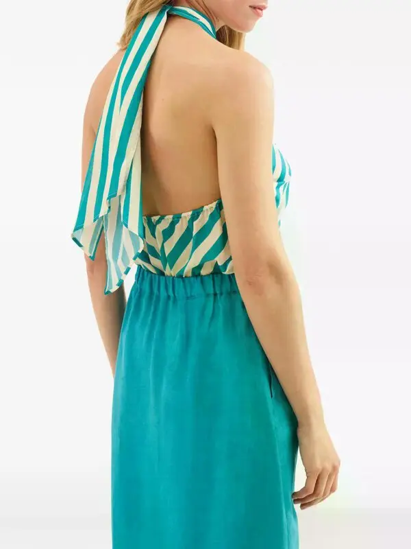 ERES Striped Halterneck Top - Blue
