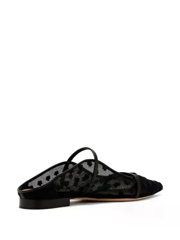 MALONE SOULIERS Maureen Leather-straps Flat Mules - Black