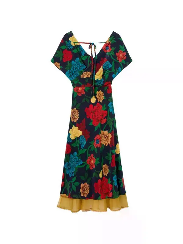 La DoubleJ Floral A-line Foyer Dress - Blue