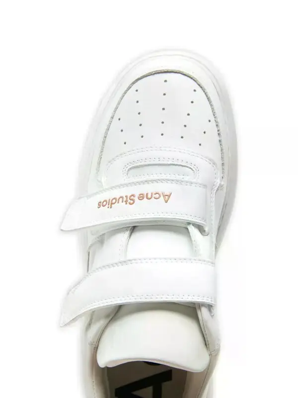 Acne Studios Leather Sneakers With Touch-strap Fastening