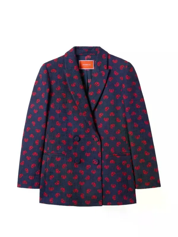 La DoubleJ Floral-print Double-breasted Blazer