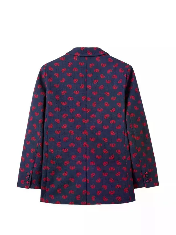 La DoubleJ Floral-print Double-breasted Blazer