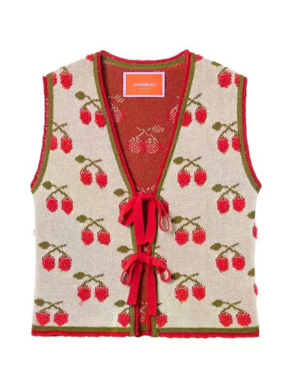 La DoubleJ Cherry Tie Gilet - Neutrals