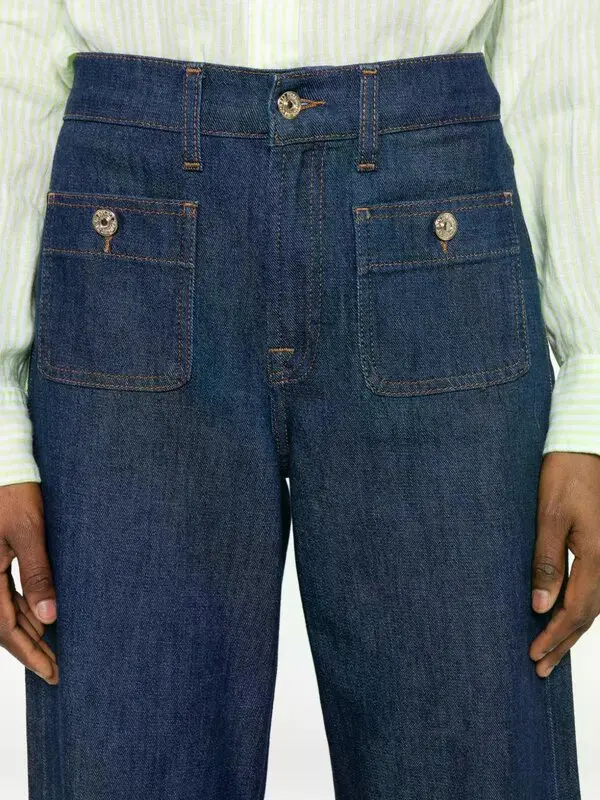 7 For All Mankind Lotta Patch Pocket Wide Leg Jeans - Blue