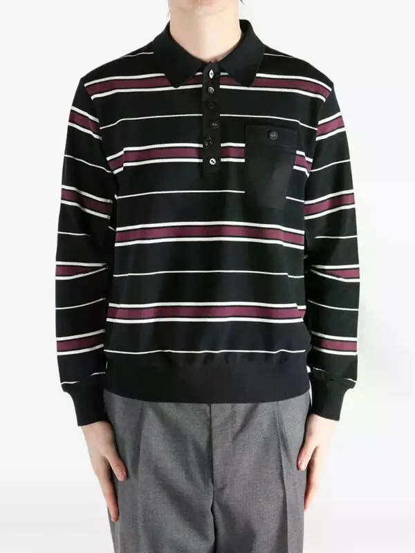 Undercover Striped Pocket Polo Shirt - Black