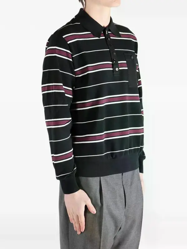 Undercover Striped Pocket Polo Shirt - Black