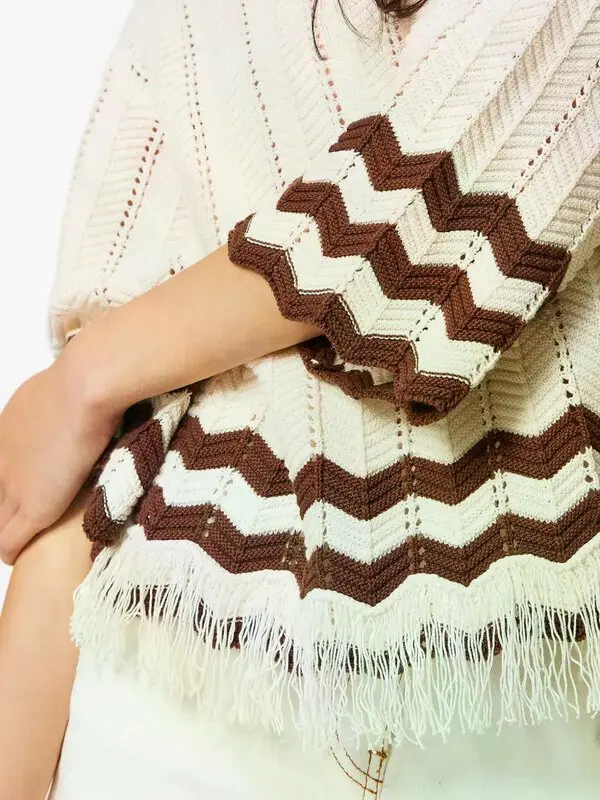 TWINSET Zigzag-print Fringed Top