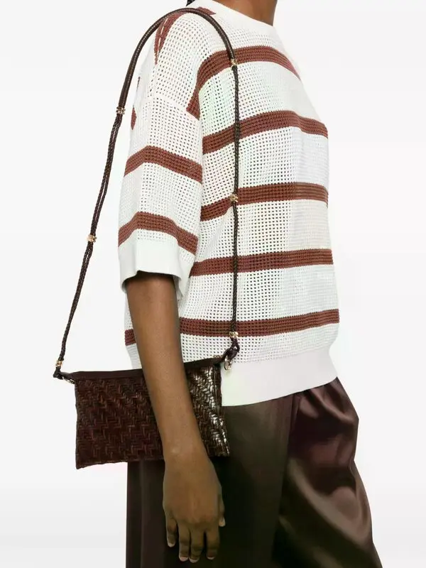 Benedetta Bruzziches Woven Leather Shoulder Bag - Brown