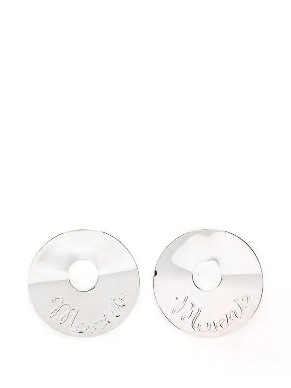 Marni Logo Round Earrings - Silver