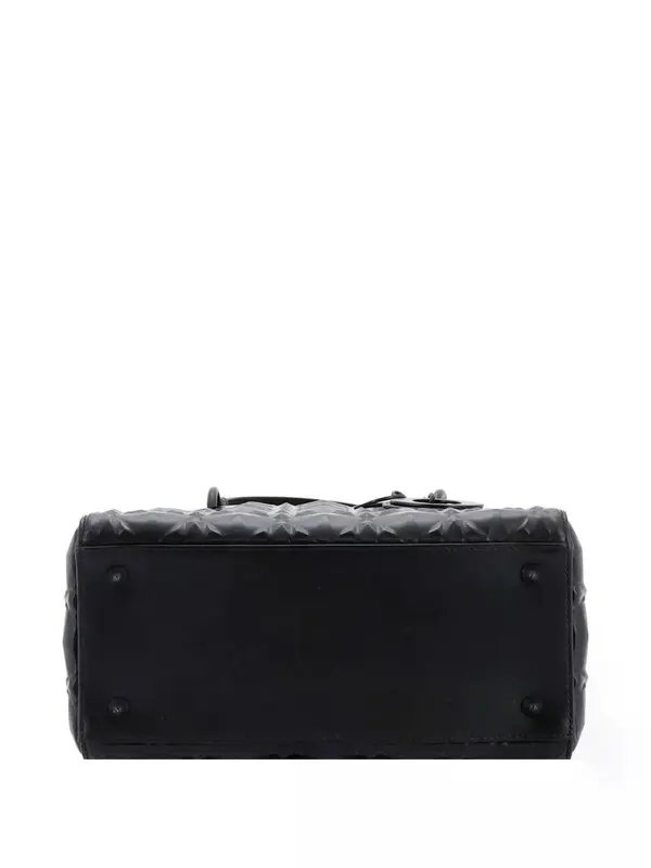 Dior Lady Diamond Motif Cannage Calfskin Medium Shoulder Bag - Black