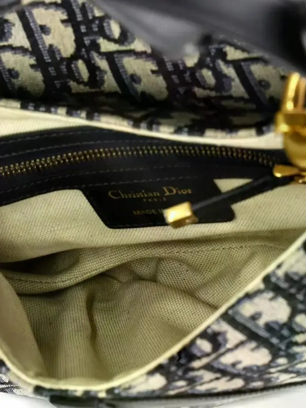 Dior Saddle Handbag Oblique Canvas Medium - Blue