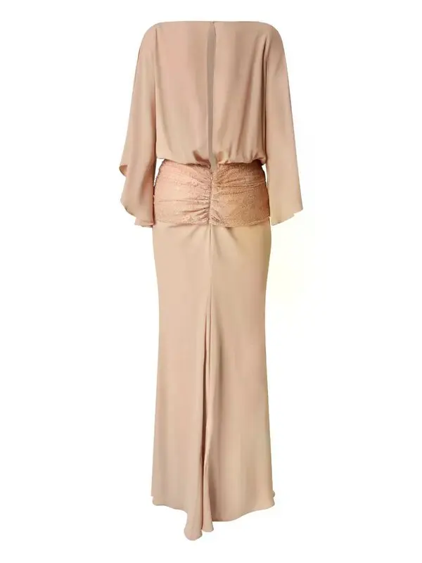 Pinko Lace Detail Long Dress - Neutrals | Editorialist