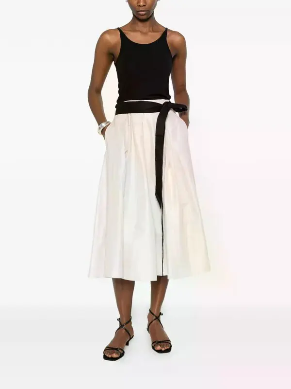 Max Mara Belted Pleated Midi Skirt