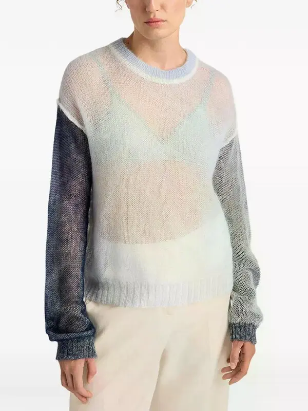 Momoni Colour-block Ribbed Sweater - Blue
