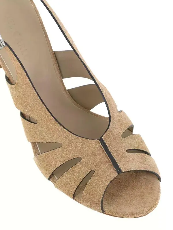DEL CARLO Cut-out Suede Sandals
