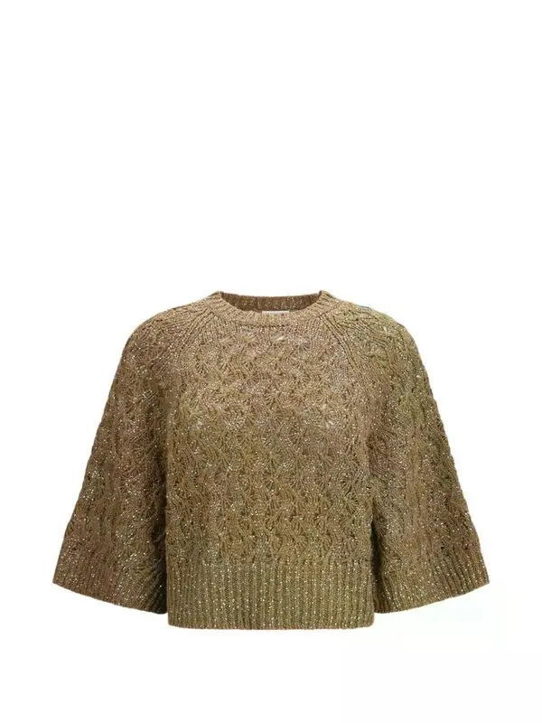 Brunello Cucinelli Open-stitch Silk Sweater