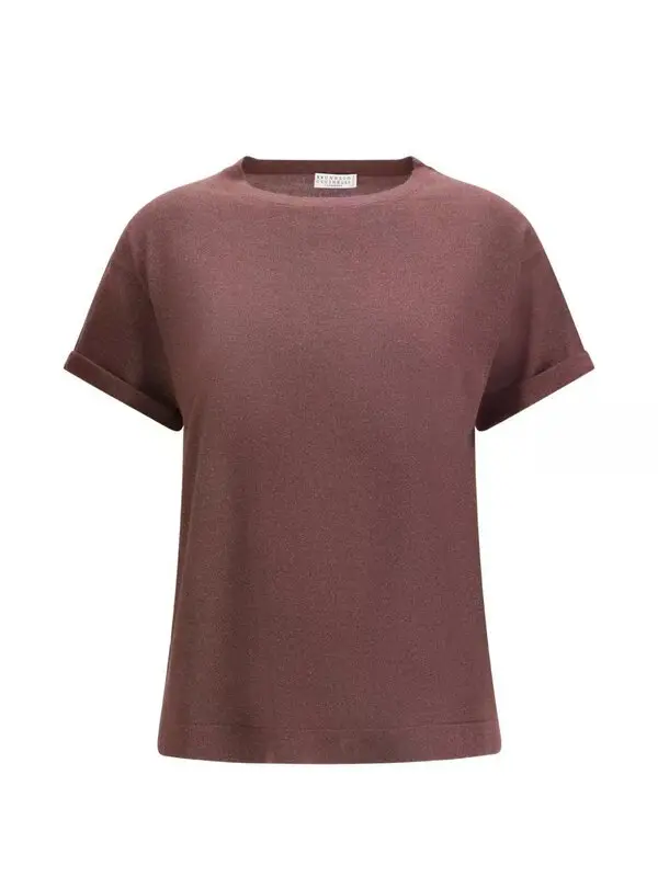 Brunello Cucinelli Rolled-sleeve T-shirt - Brown